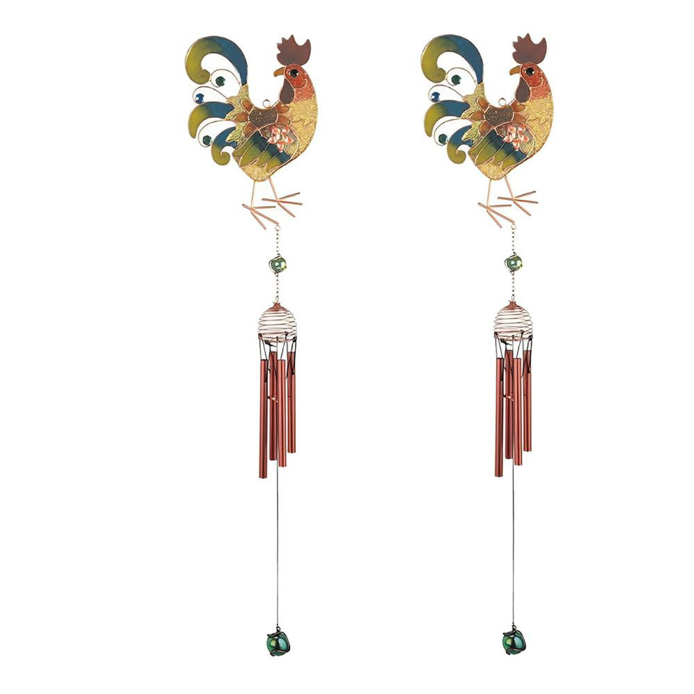 Red Barrel Studio® 2 x 78GSC99417 2-PC Gift Set ICE ARMOR 31" Long Rooster Copper and Gem Wind ...